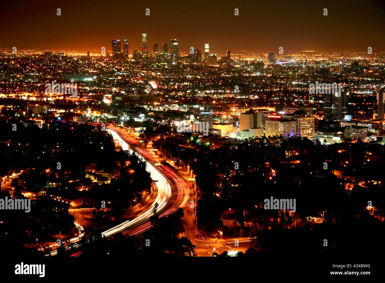 LA at Night Stock Photo - Alamy