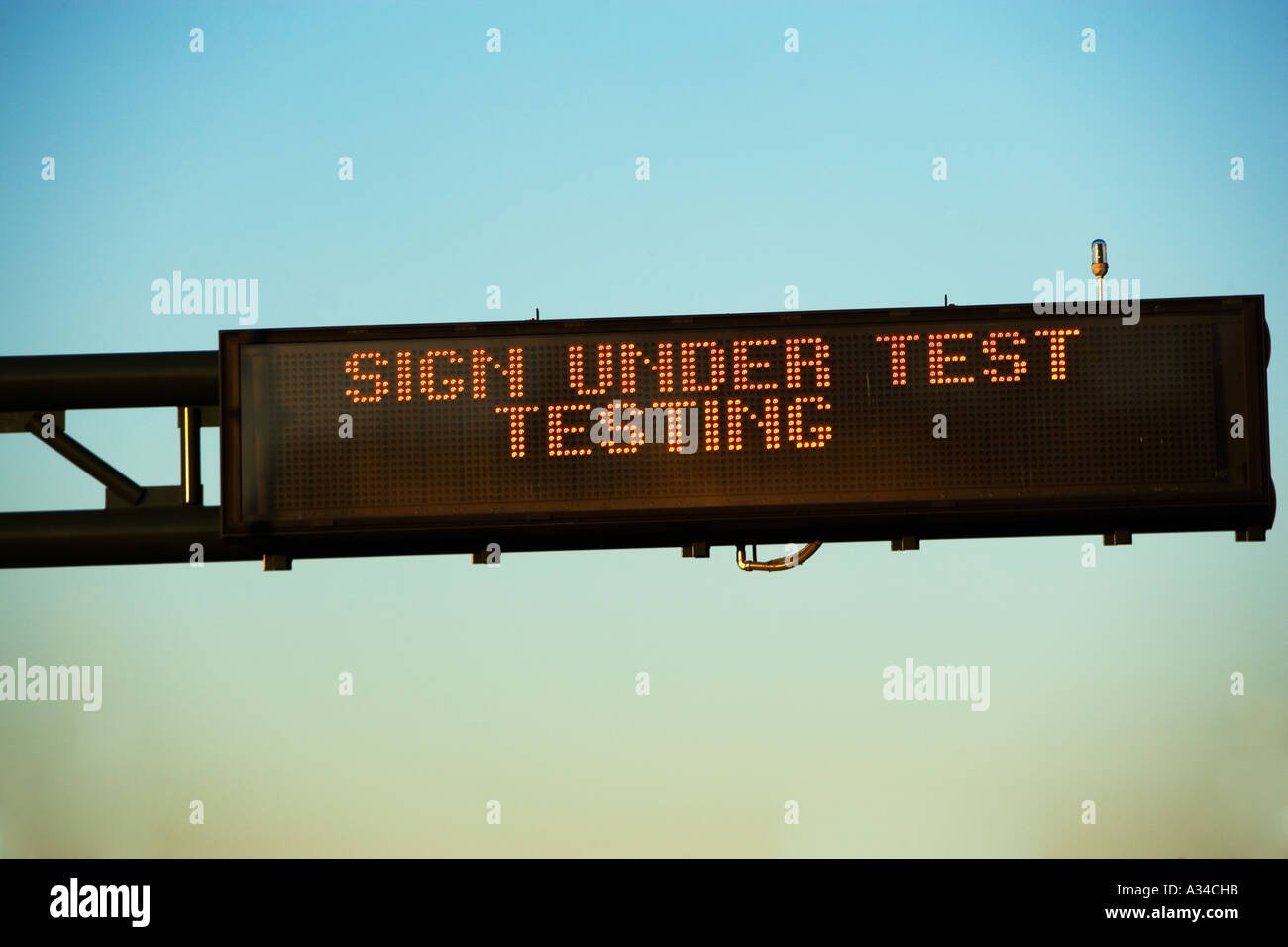 TEST SIGN, TRAFFIC SIGN Stock Photo - Alamy