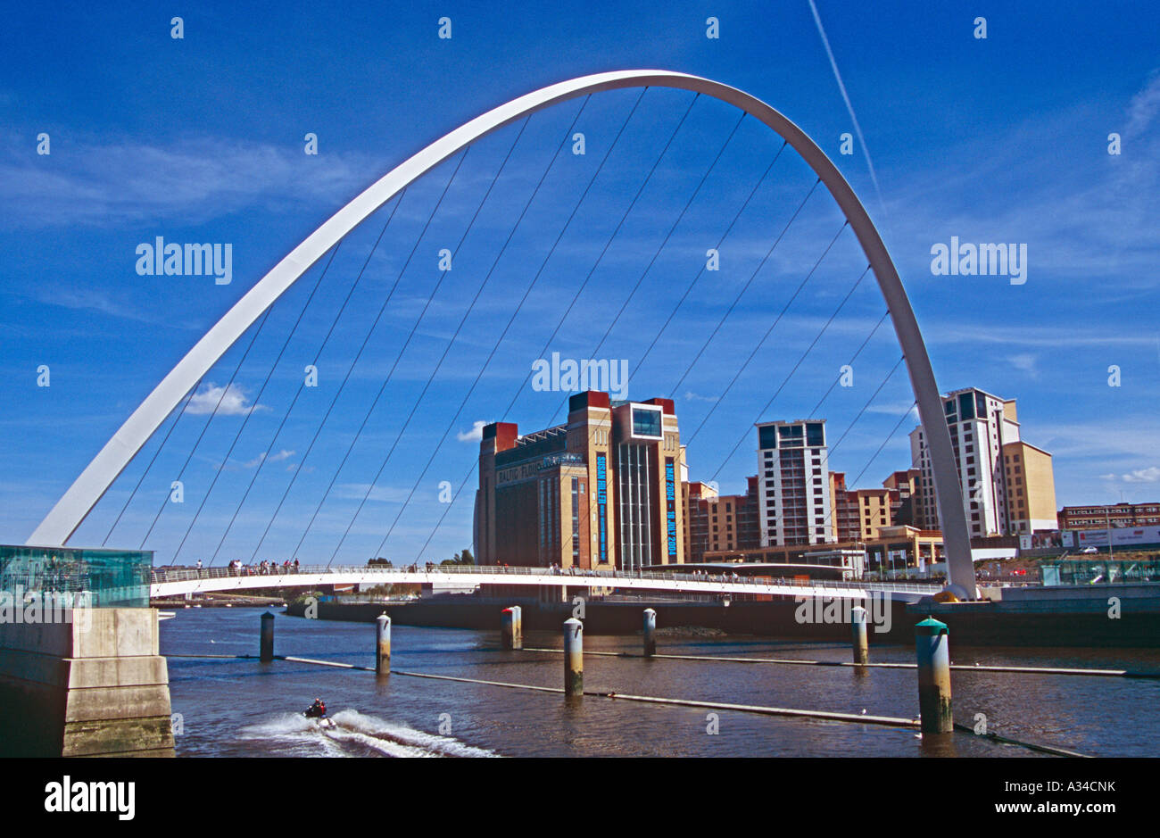 Gateshead Millennium Bridge, Gateshead, near Newcastle Upon Tyne, Tyne ...