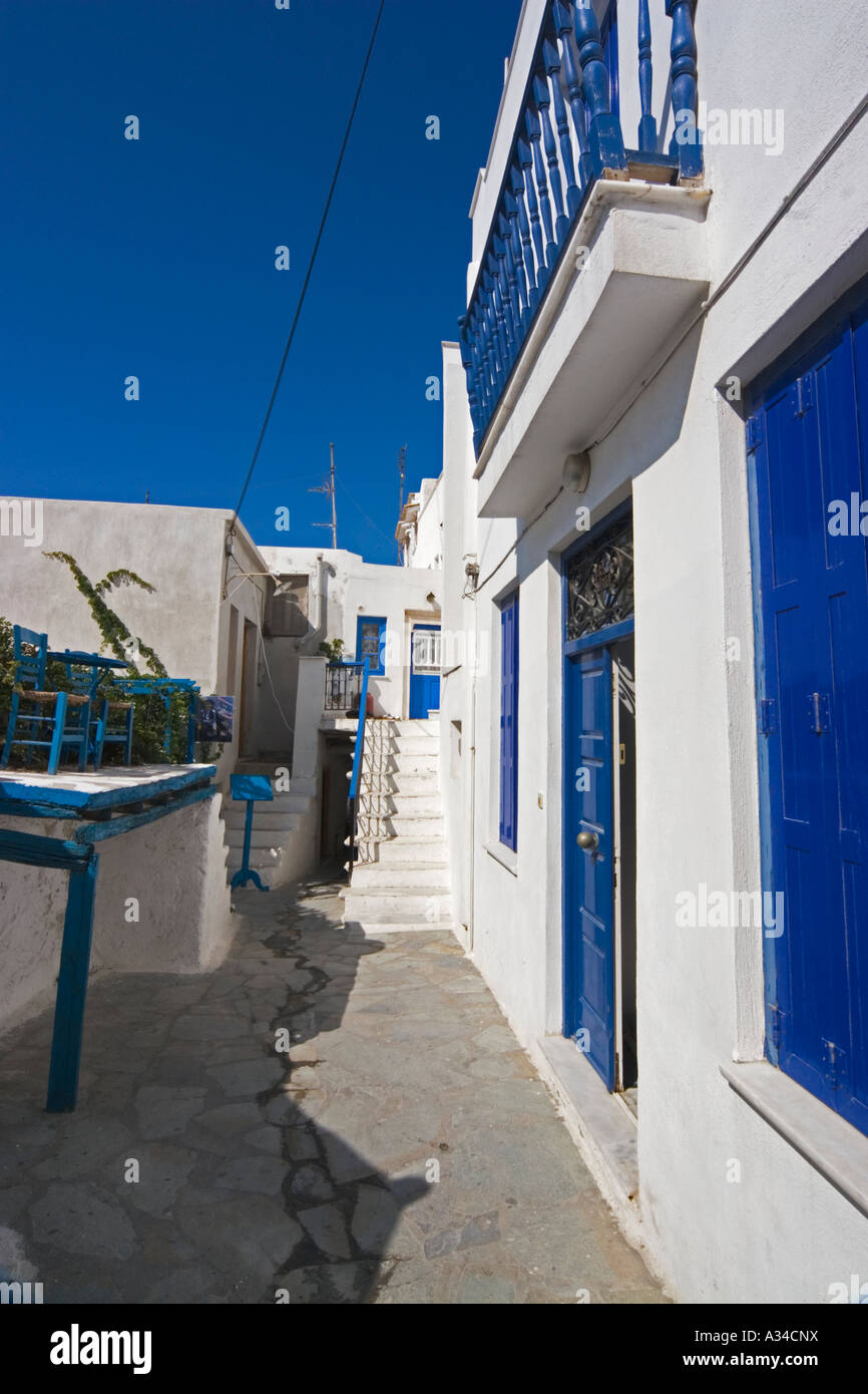 Greece greek island of Naxos castle area with narrow streets and ...