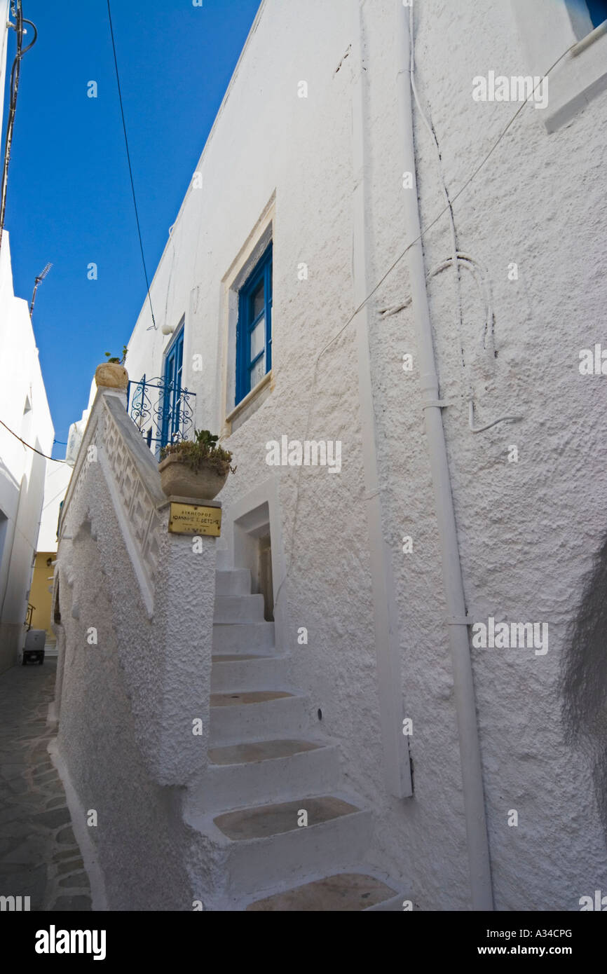 Greece greek island of Naxos castle area with narrow streets and ...