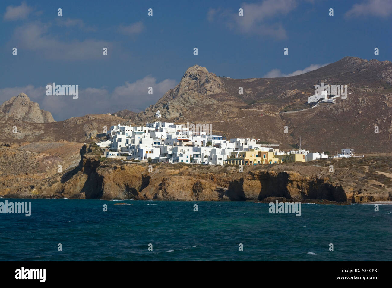 Greece greek island of Naxos new buildings near harbour Stock Photo - Alamy