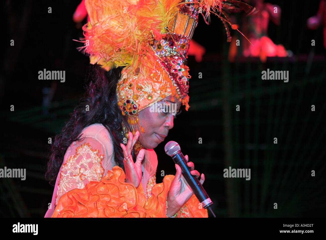 Singer performing at La Tropicana nightclub, Havana, Cuba Stock Photo ...