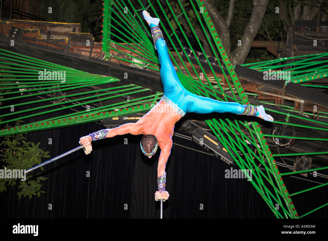 Acrobat performing at La Tropicana nightclub, Havana, Cuba Stock Photo ...