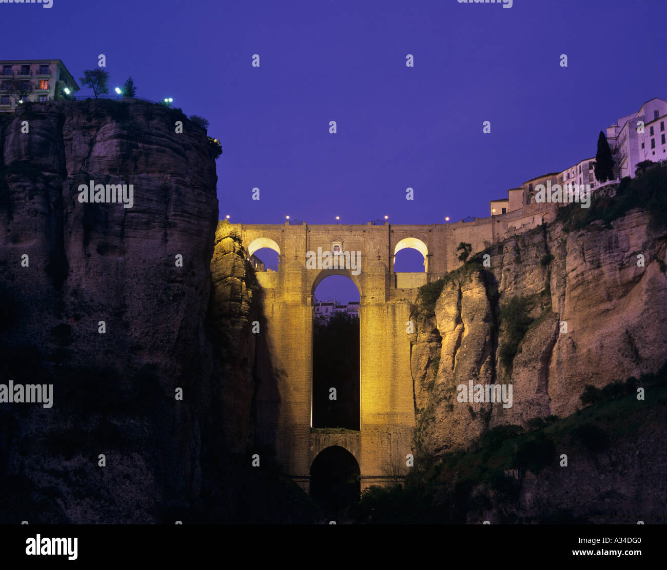 Rhonda gorge and bridge , Rhona , Andalusia , Spain Stock Photo - Alamy