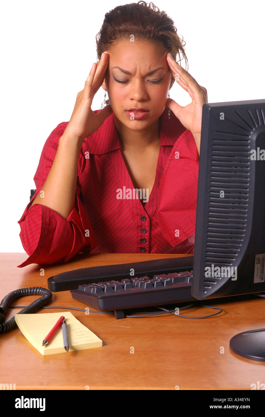beautiful female executive working on the computer Stock Photo - Alamy