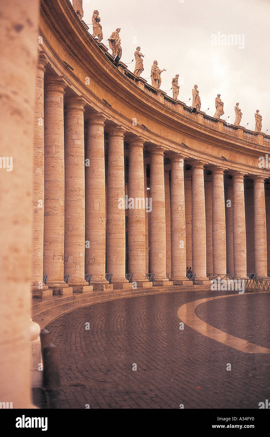 A wall of pillars in Vatican city Stock Photo - Alamy