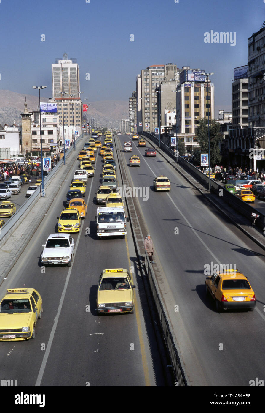 View over Sharia al Malek Faisal Damascus Syria Stock Photo - Alamy