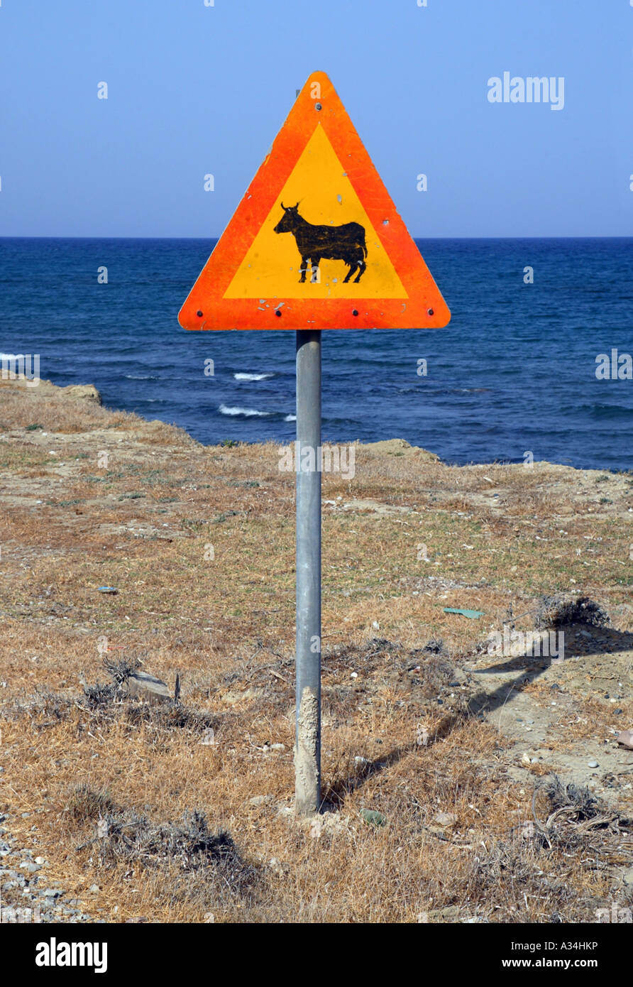 Road sign warning against goats hi-res stock photography and images - Alamy