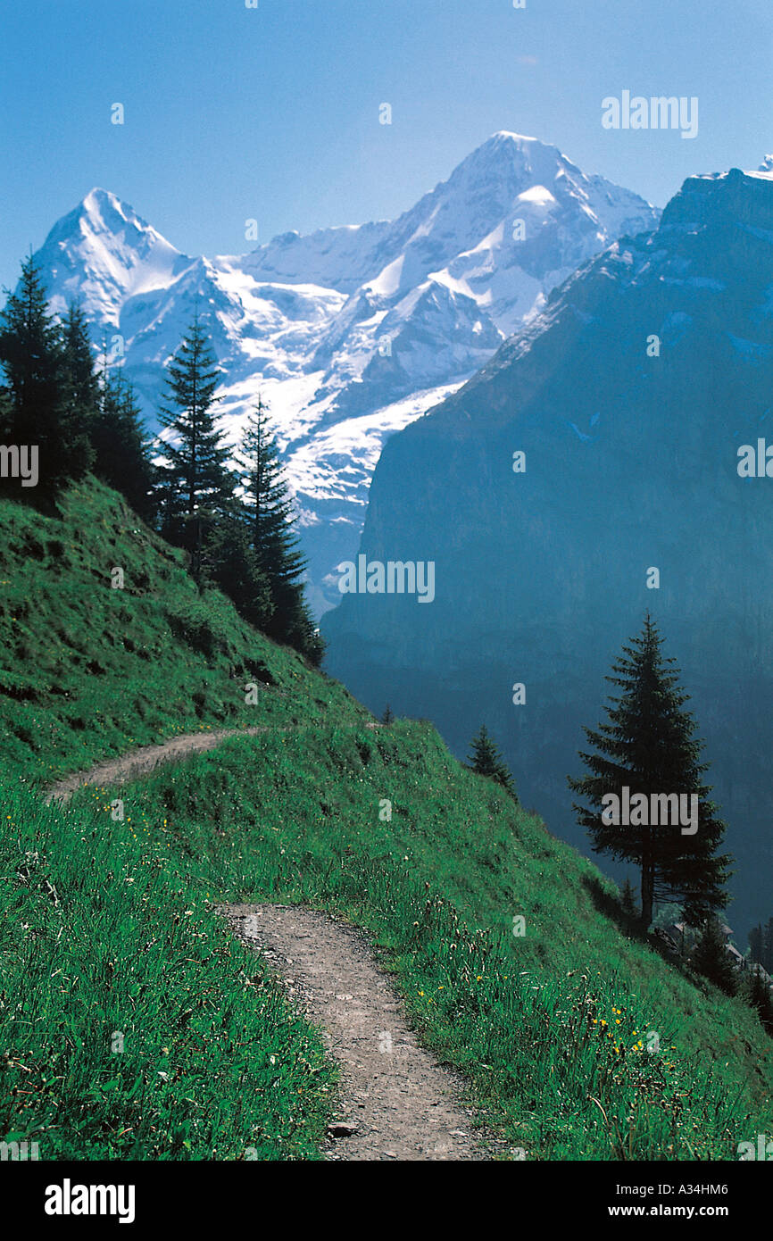 Steep mountain slopes covered with perpetual snow Stock Photo - Alamy