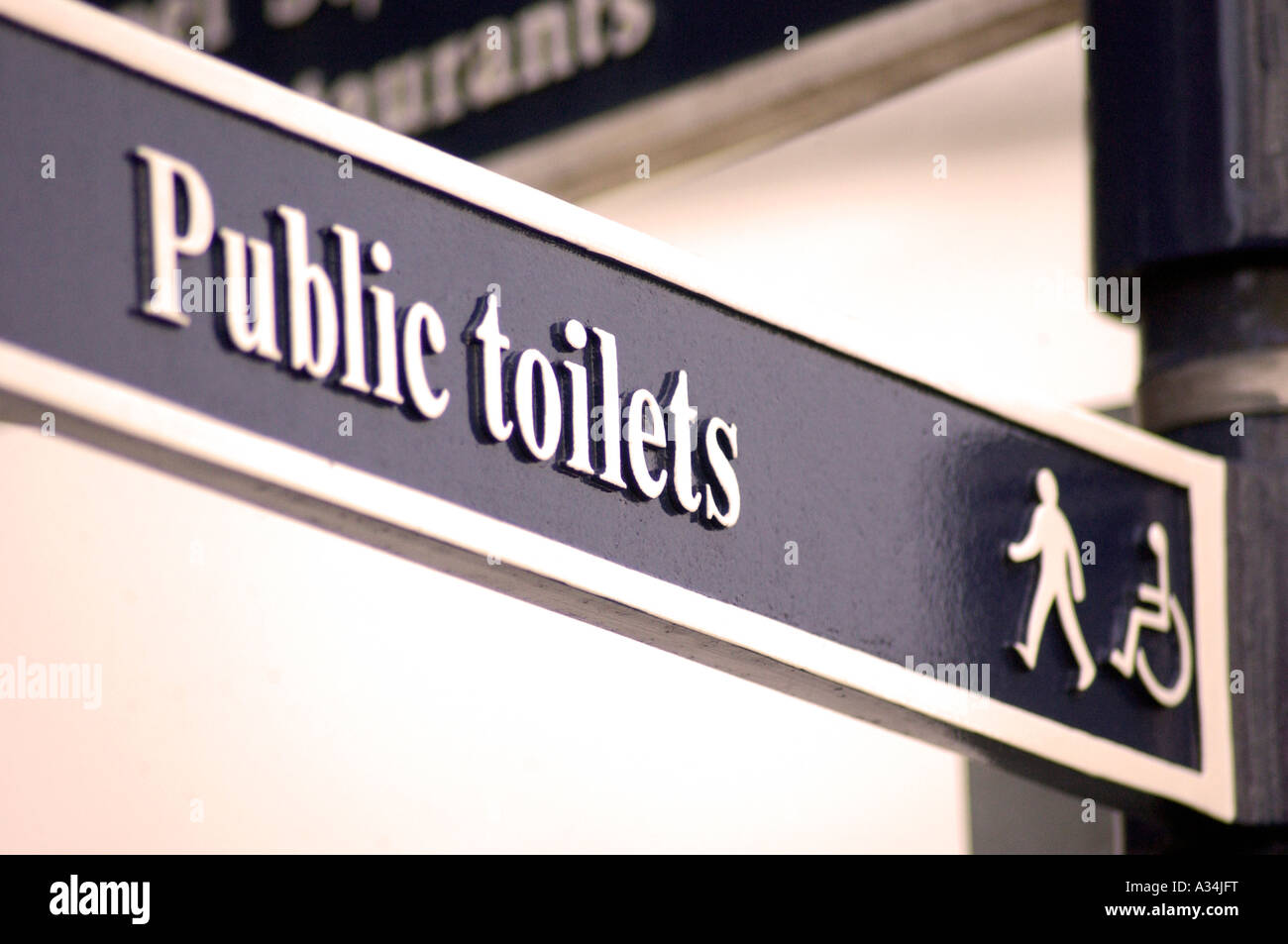 Royalty free photograph of British public toilet sign in the high ...
