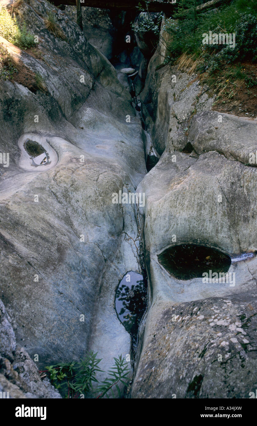 The glacial potholes- rocks sculpted by ice and water Stock Photo - Alamy
