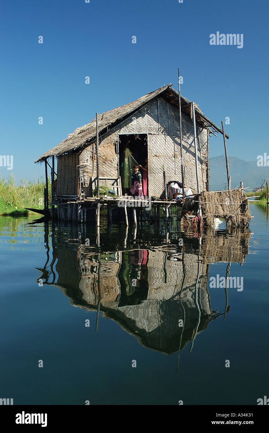 floating house village Inle Lake Burma Myanmar Stock Photo - Alamy