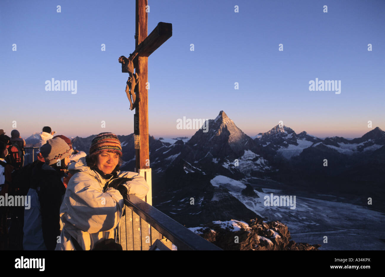 Klein Matterhorn platform Swiss Alps Stock Photo - Alamy