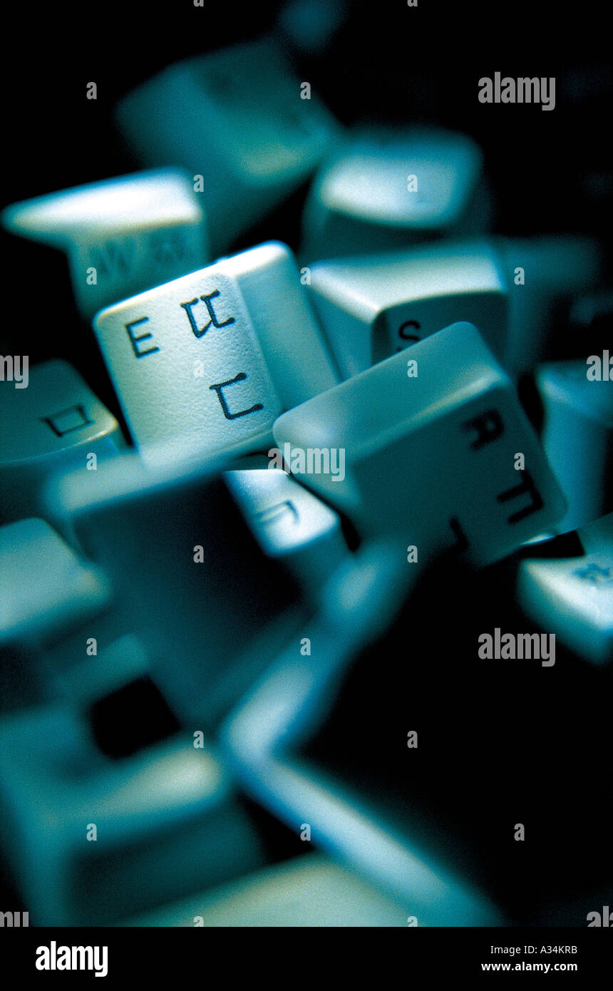 detached pieces of keyboards stacked disorderly Stock Photo - Alamy