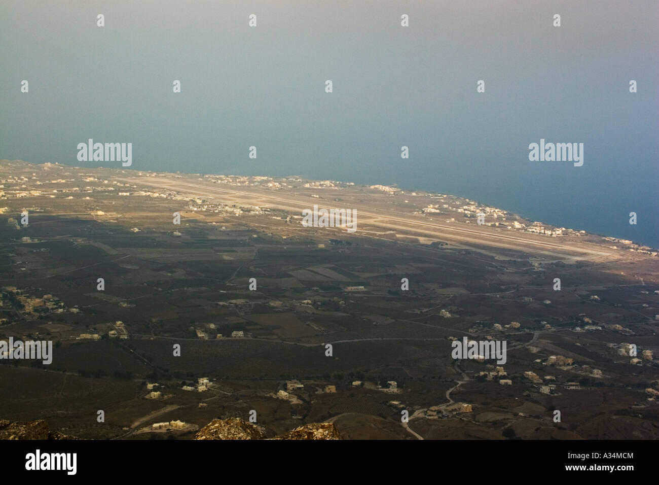 Santorini airport runway hi-res stock photography and images - Alamy