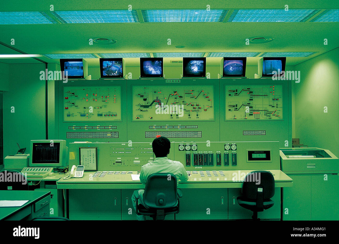 The central controlling room of a factory Stock Photo - Alamy