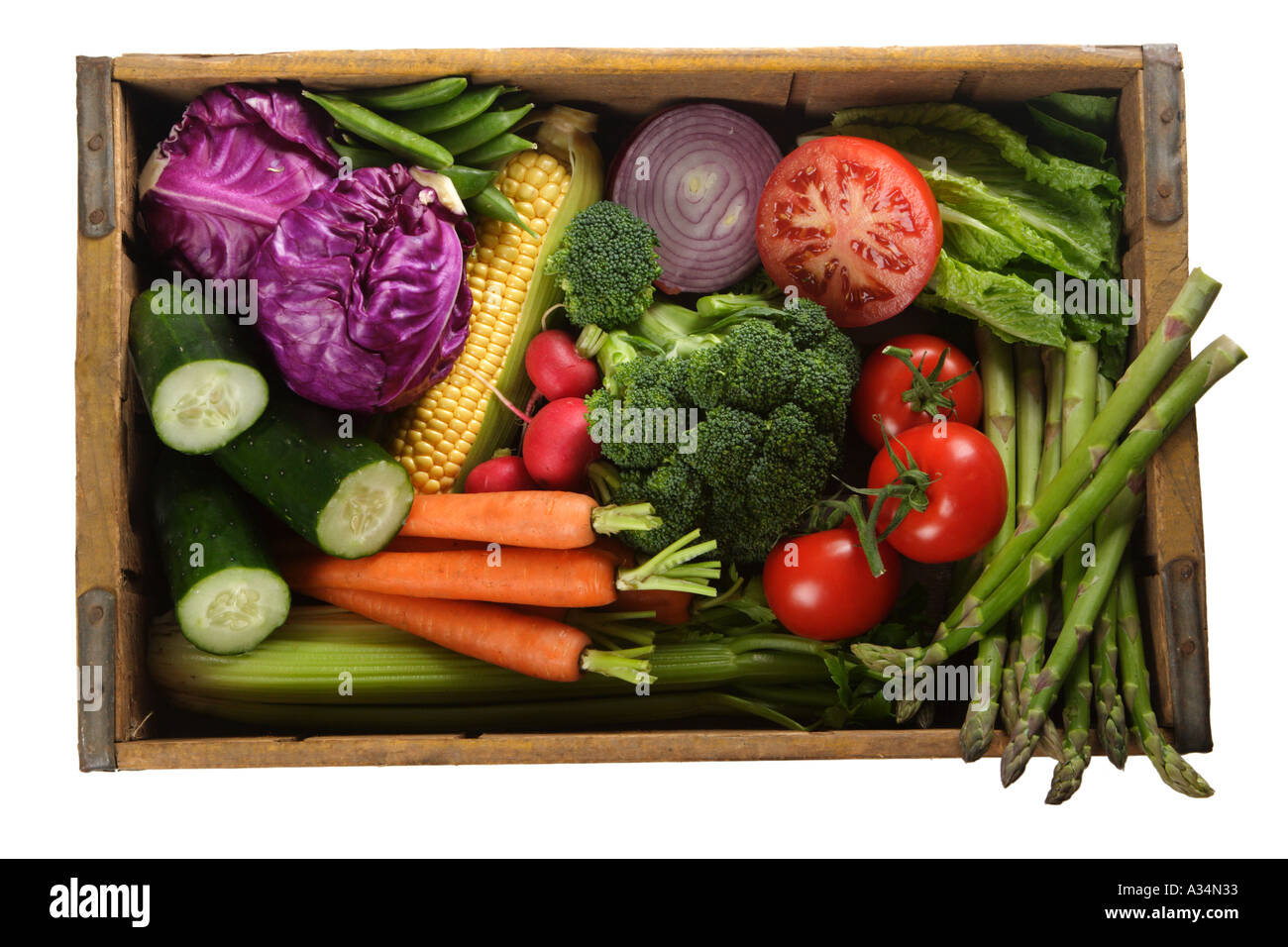 Crate of fresh vegetables Stock Photo - Alamy
