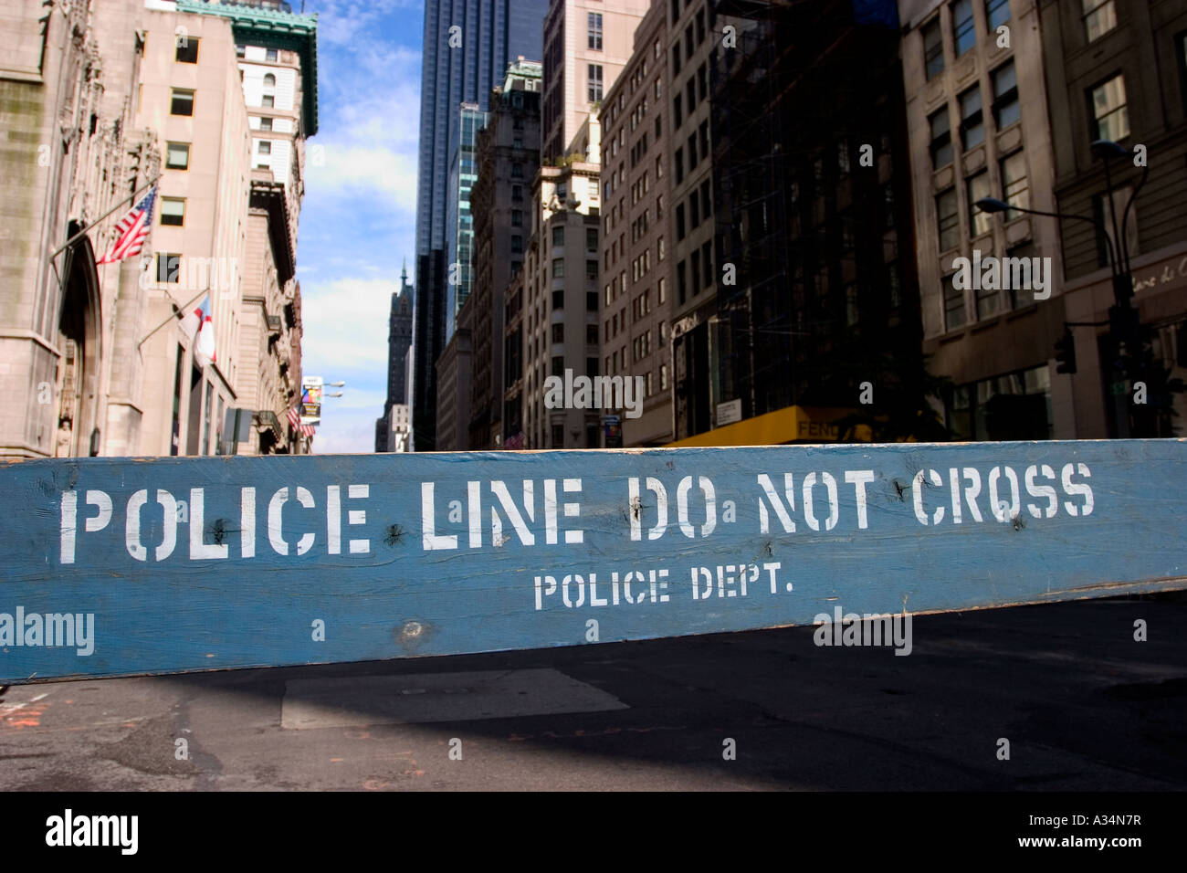 police barrier in Day Parade in New York USA New York City NYC Police ...