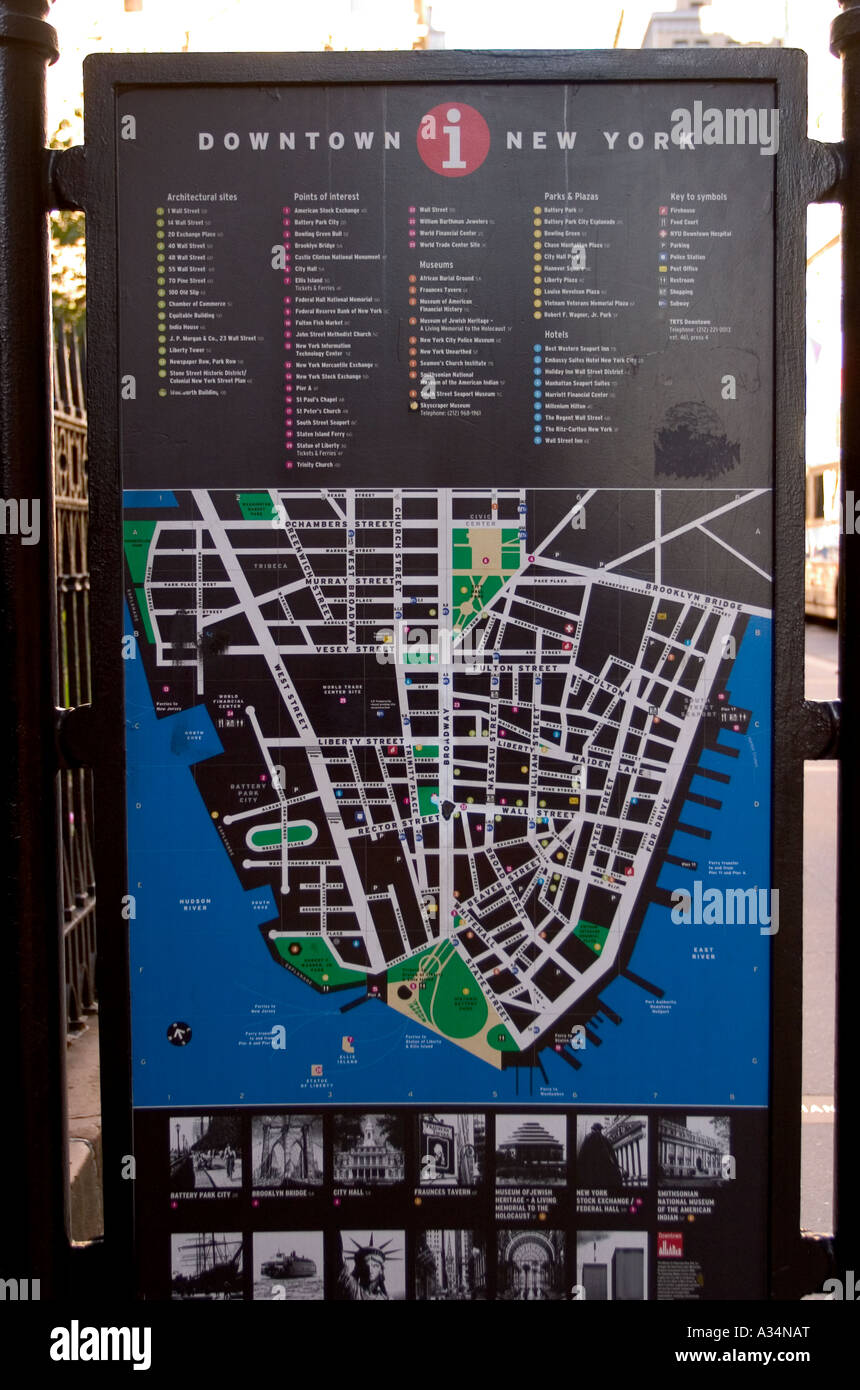 map of south manhattan new york usa Stock Photo - Alamy