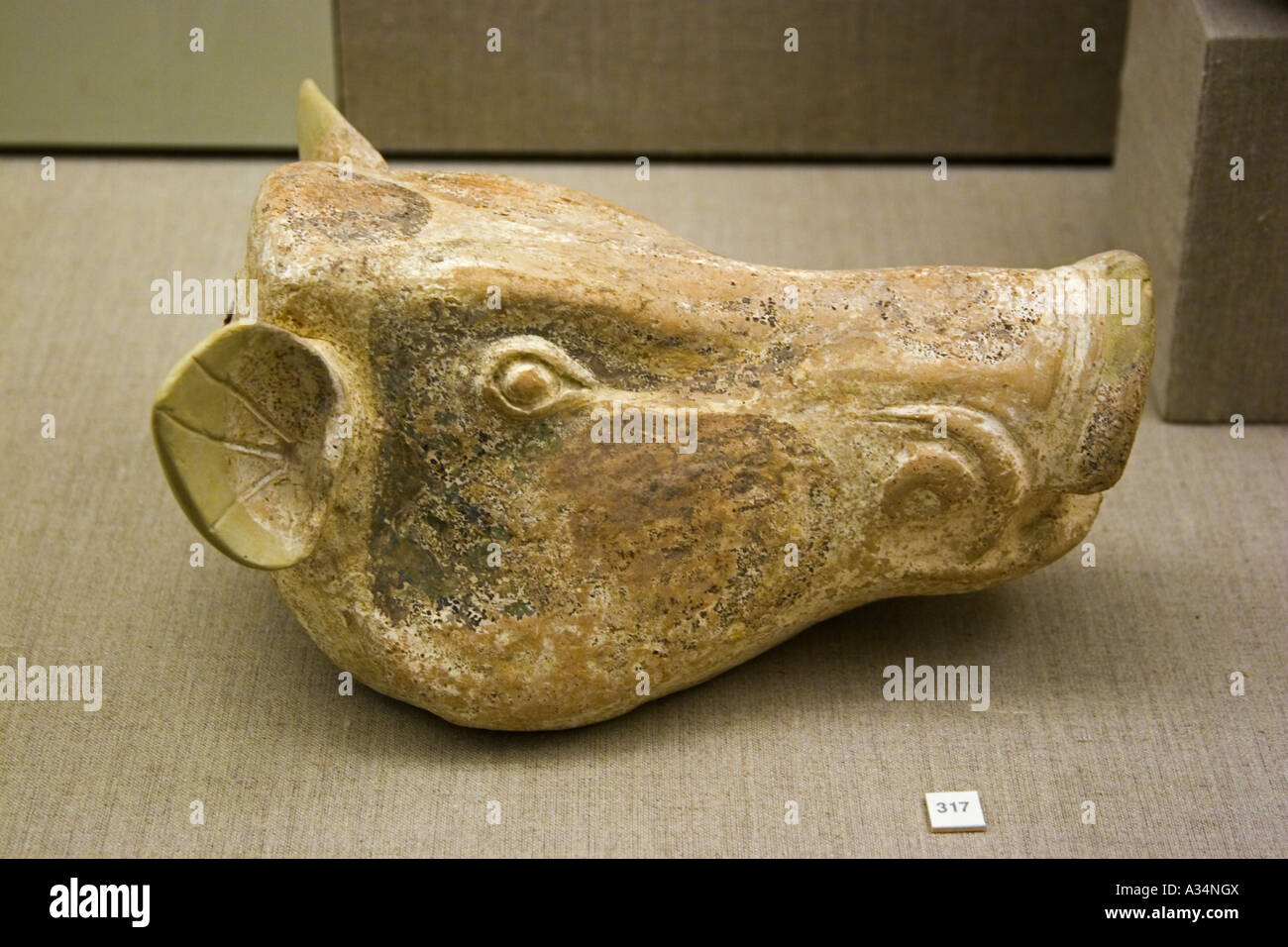 Greek Island Santorini Museum of Prehistoric Thira Ritual Vessel pigs ...