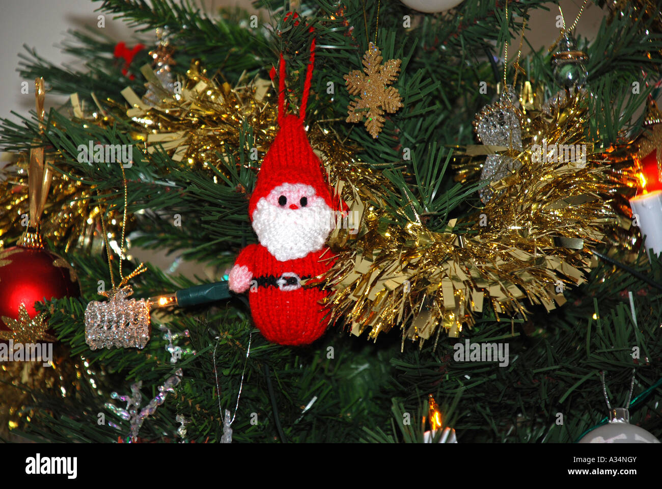 father christmas tree decoration Stock Photo - Alamy