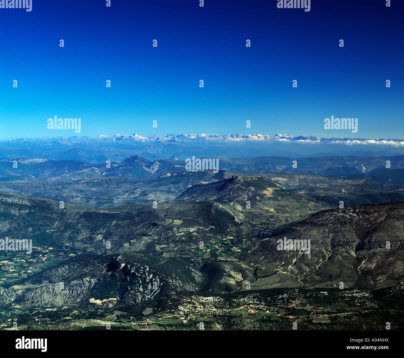france, provence, mountain peaks with alps in background Stock Photo ...