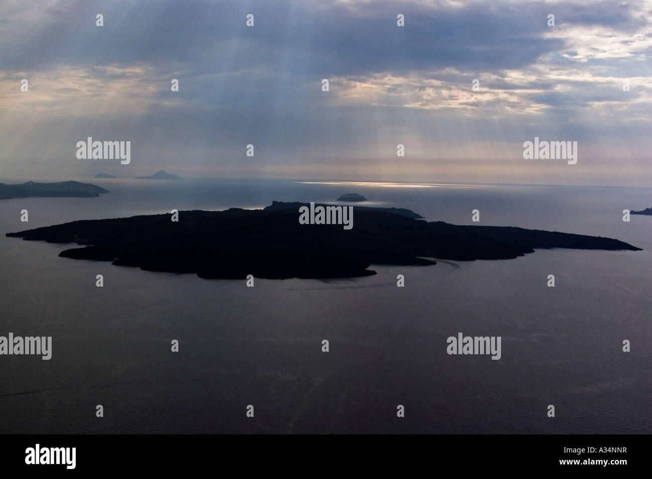 Greek Island Santorini Thira Town of Fira View of the caldera Stock ...