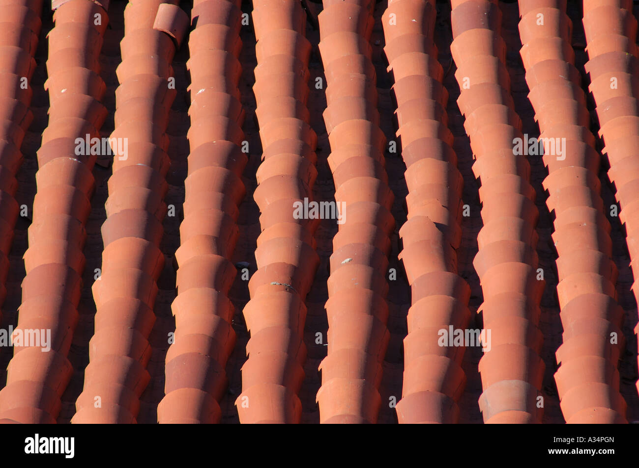 Red Adobe Tile Roof Stock Photo - Alamy