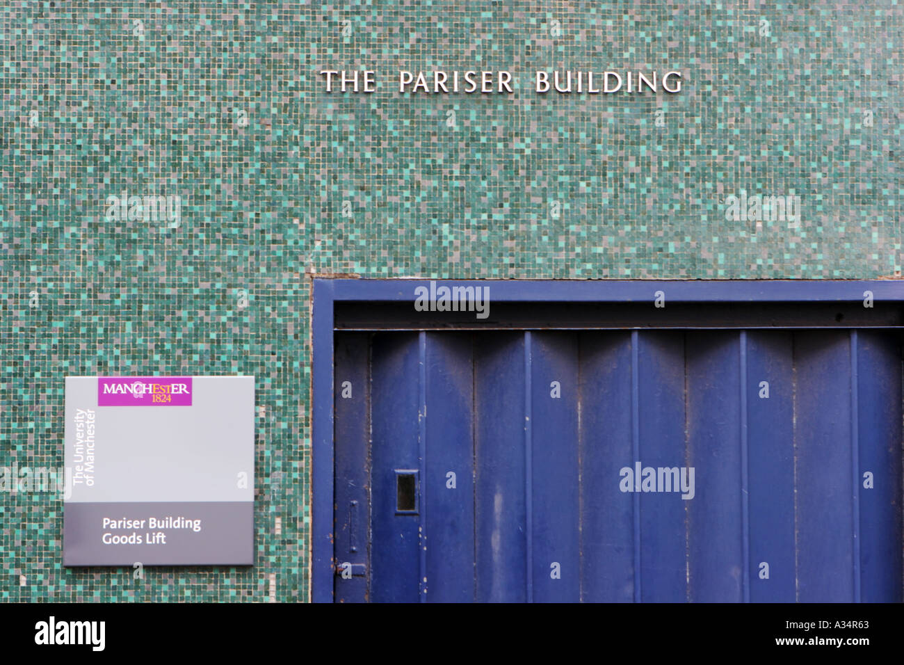Pariser Building Goods entrance University of Manchester UK Stock Photo ...