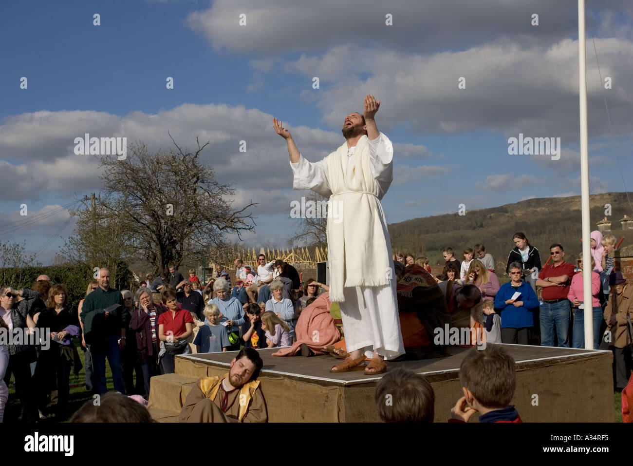Jesus Christ at the Last Supper Jerusalem Easter passion play Prestbury ...