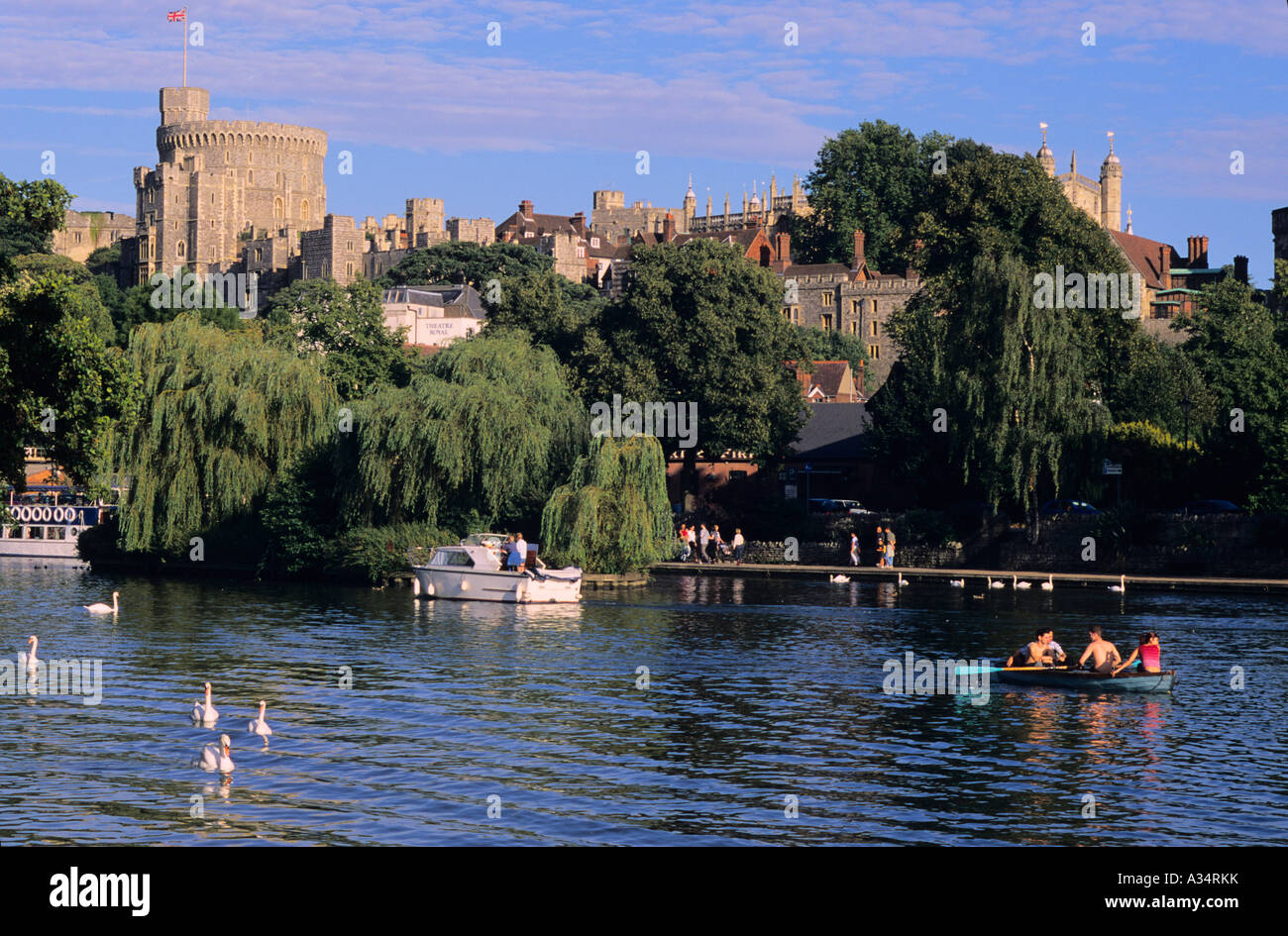 Windsor Castle viewed from the River Thames, Windsor, Berkshire, UK ...