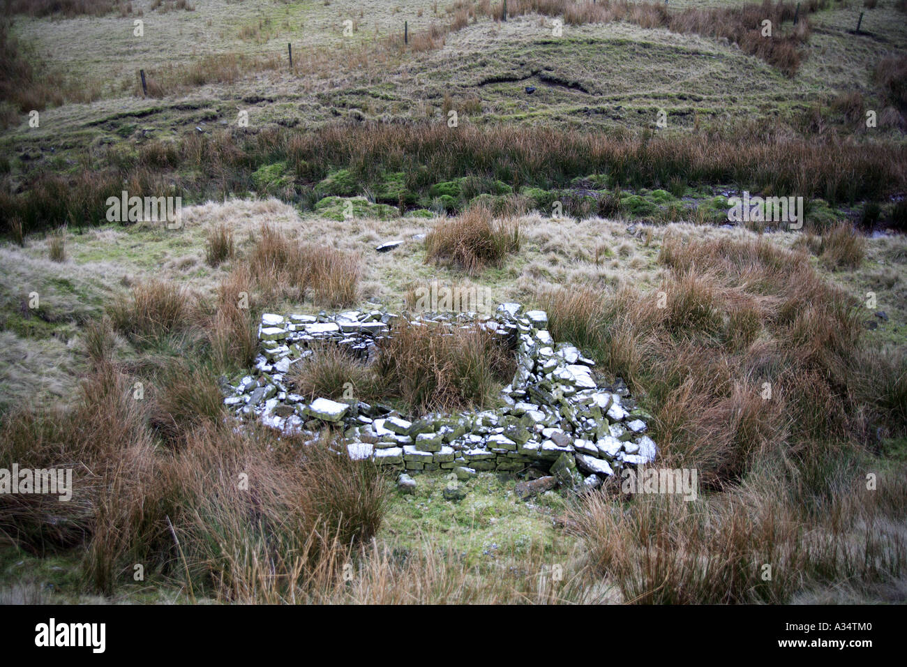 Remains of an industrial outbuilding at Cheesden Pasture Mill Cheesden ...