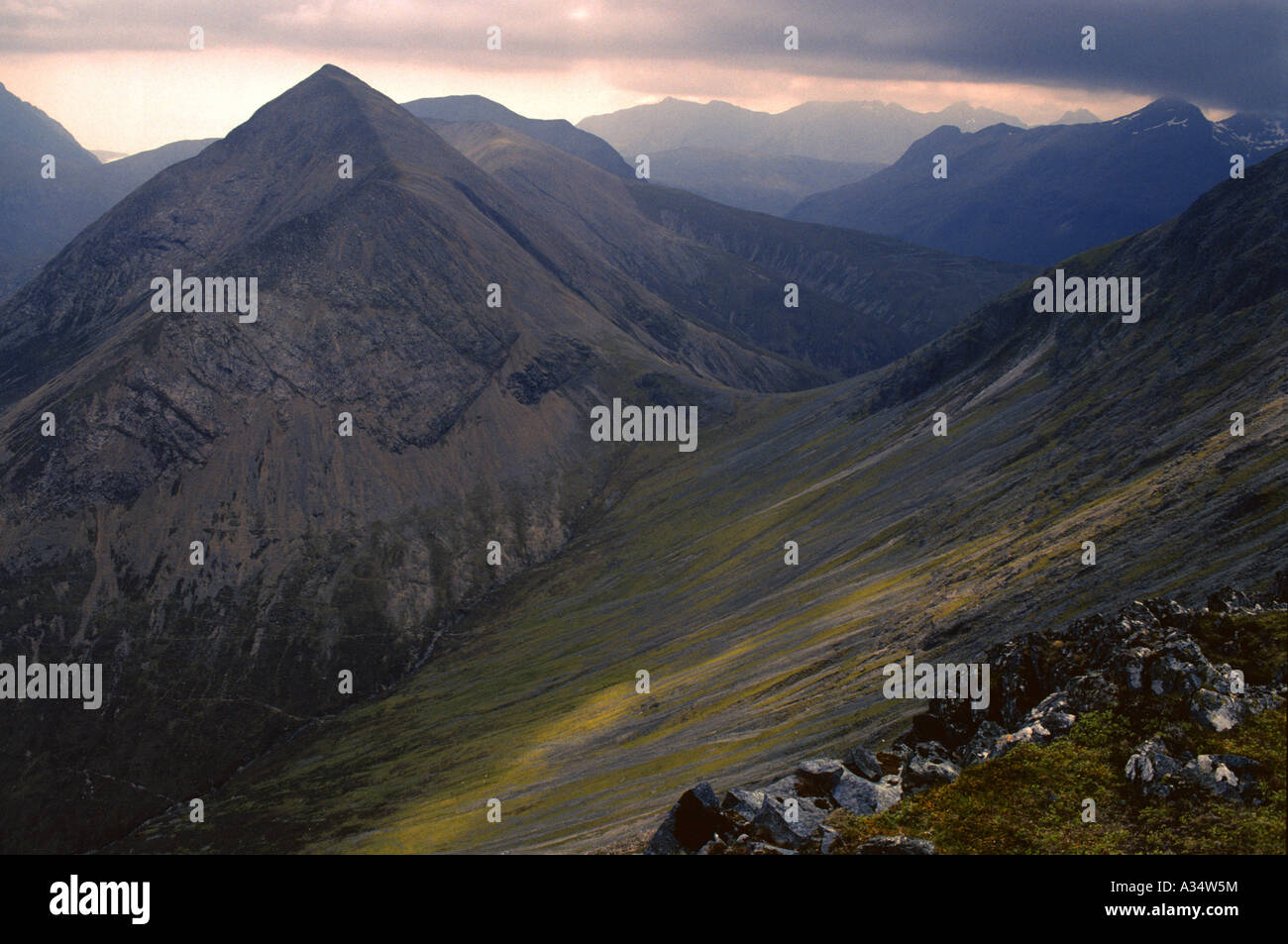 The Eastern Red Cuillin. Beinn Dearg Mhor from Glamaig. Strathaird ...