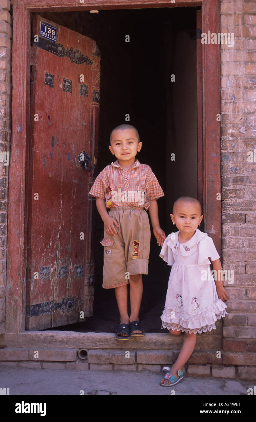 Uighur children Kashgar Xinjiang Province China Stock Photo - Alamy