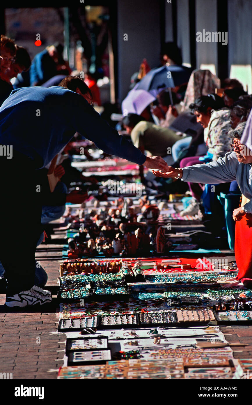 Navajo Indians display handcrafted Native American crafts for sale ...