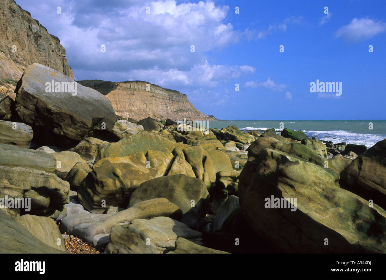 Coastline between Hastings and Fairlight, Hastings, Sussex, UK Stock ... Coastline between Hastings and Fairlight, Hastings, Sussex, UK Stock ...