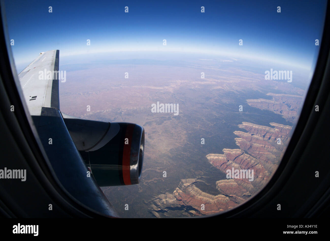 view from the passenger window of a jet Stock Photo - Alamy