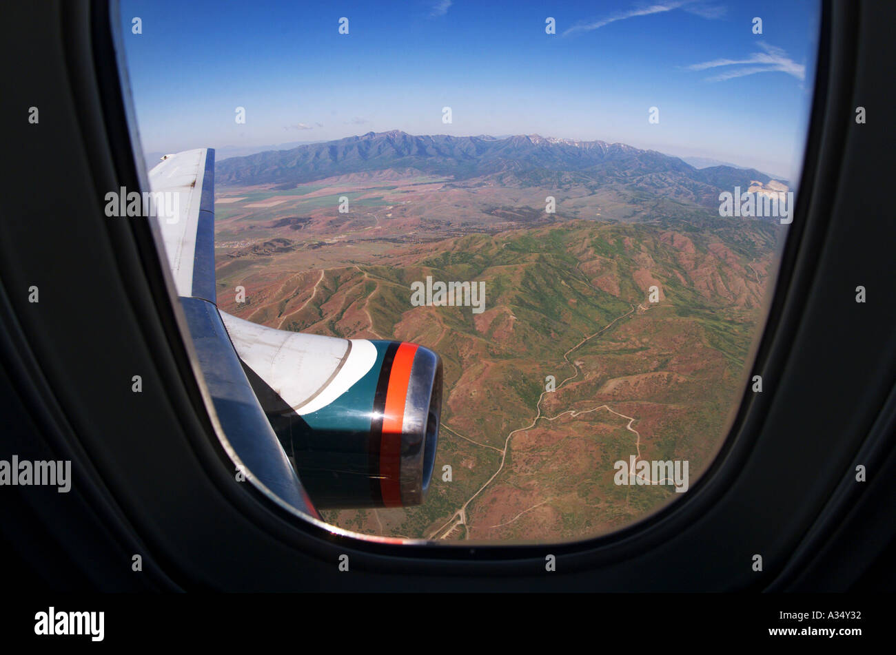 view from the passenger window of a jet Stock Photo - Alamy
