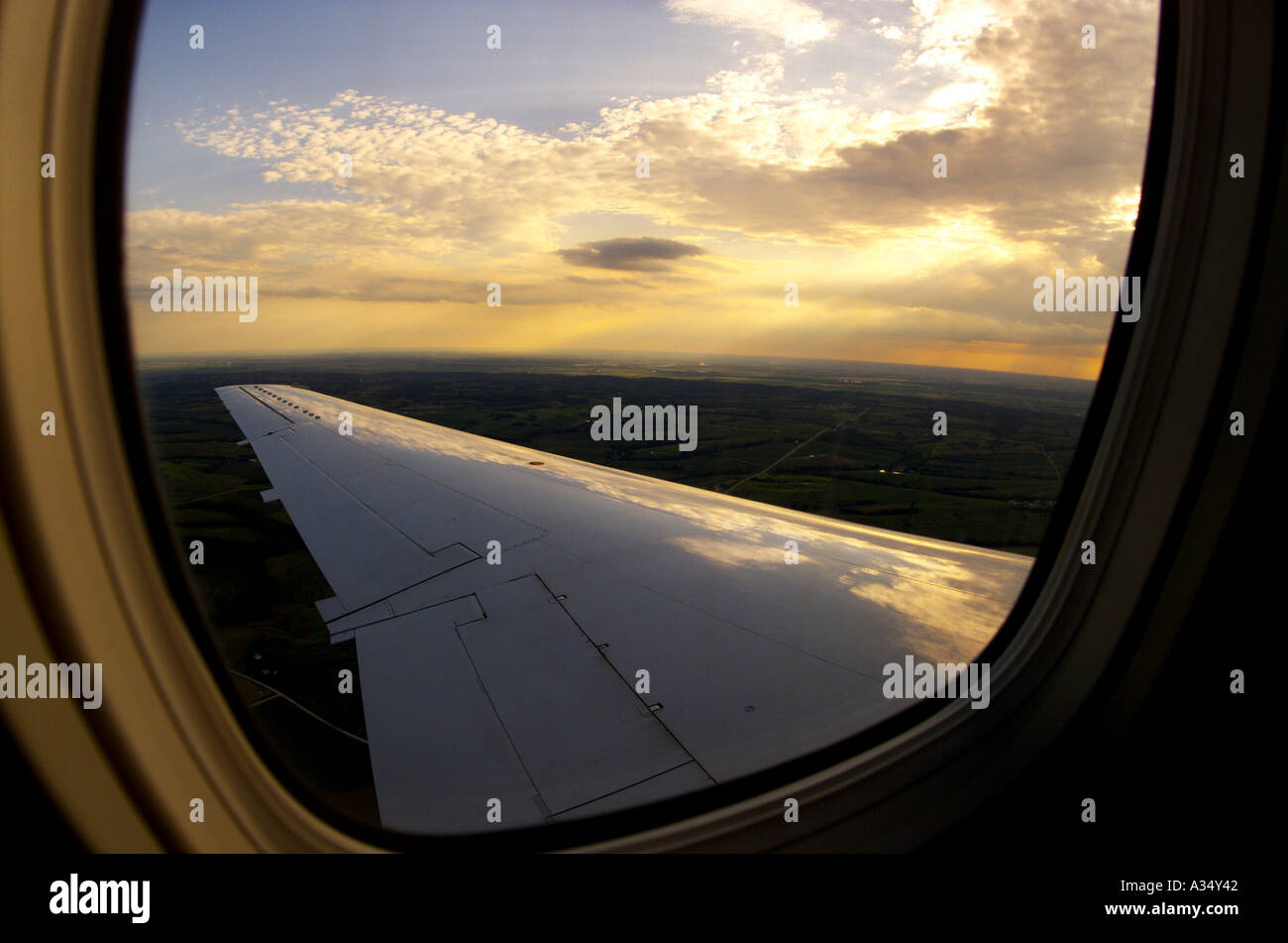 view from the passenger window of a jet Stock Photo - Alamy