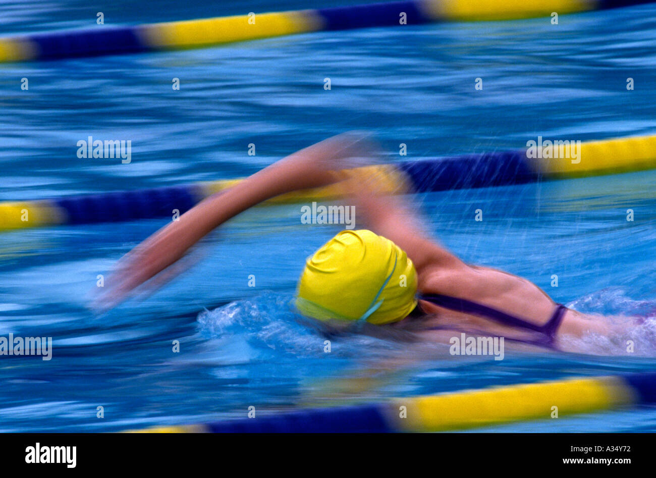 Female swimmer in pool Model Released Image Stock Photo - Alamy