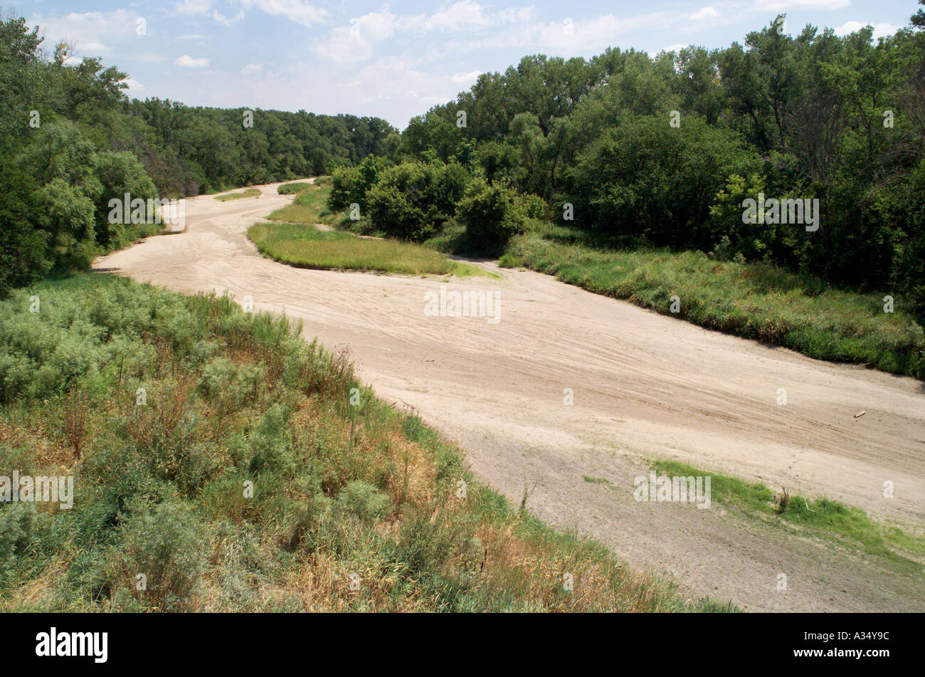 The dry river bed of the Republican River in southern Nebraska Stock ...