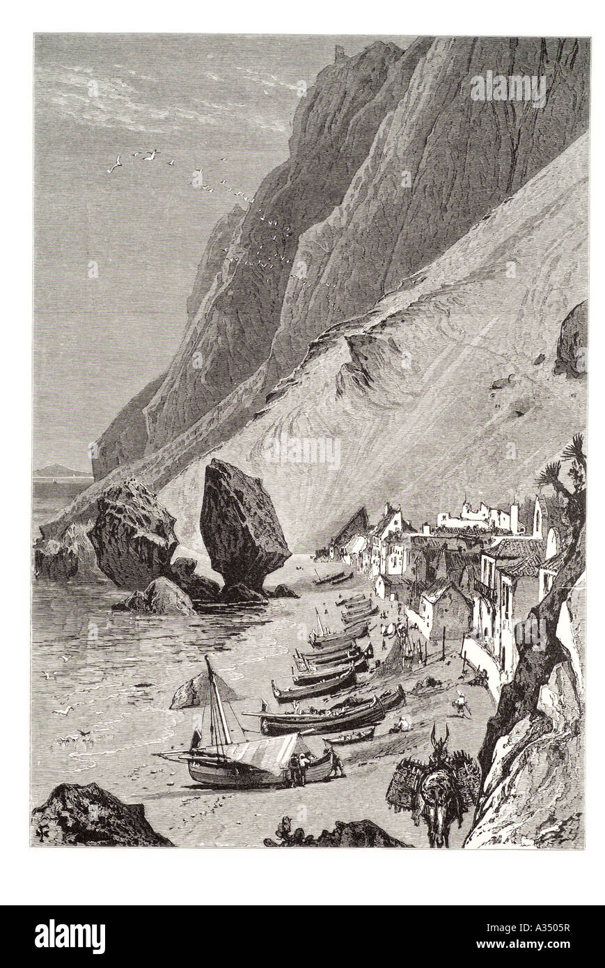 British UK colony outpost Empire beach coast Mediterranean rock fishing ...