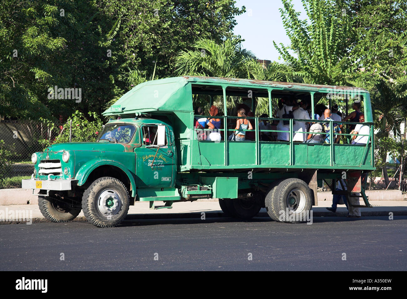 Passengers on board a bus, Santiago de Cuba, Cuba Stock Photo - Alamy