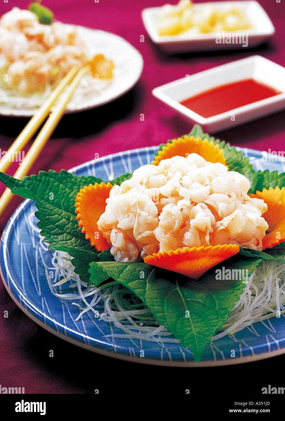 A closed view on a serve of sashimi Stock Photo - Alamy