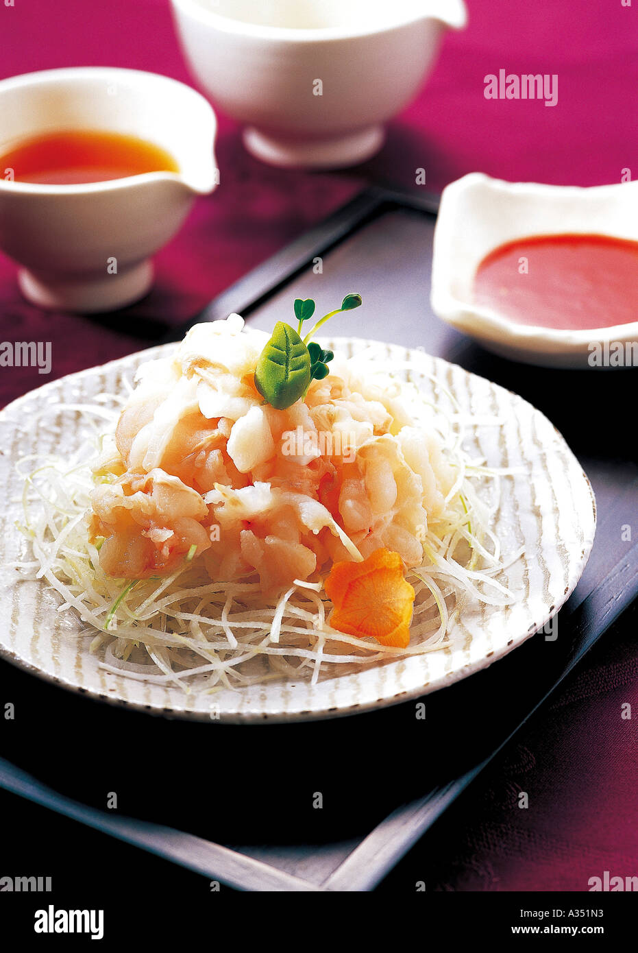 A closed view on a serve of sashimi Stock Photo - Alamy
