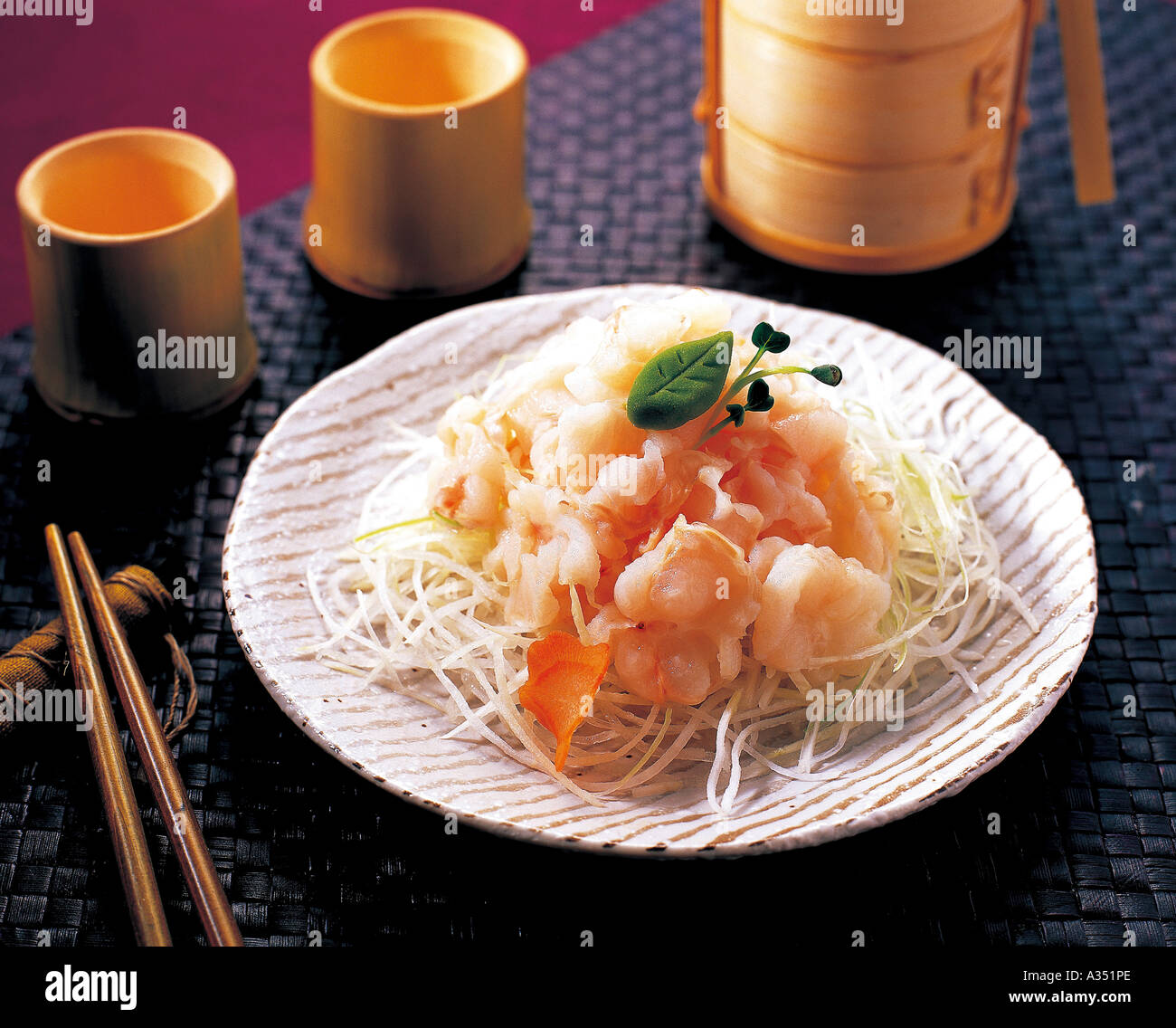A closed view on a serve of sashimi Stock Photo - Alamy