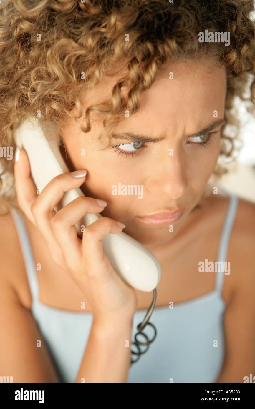 Frustrated woman calling Stock Photo - Alamy