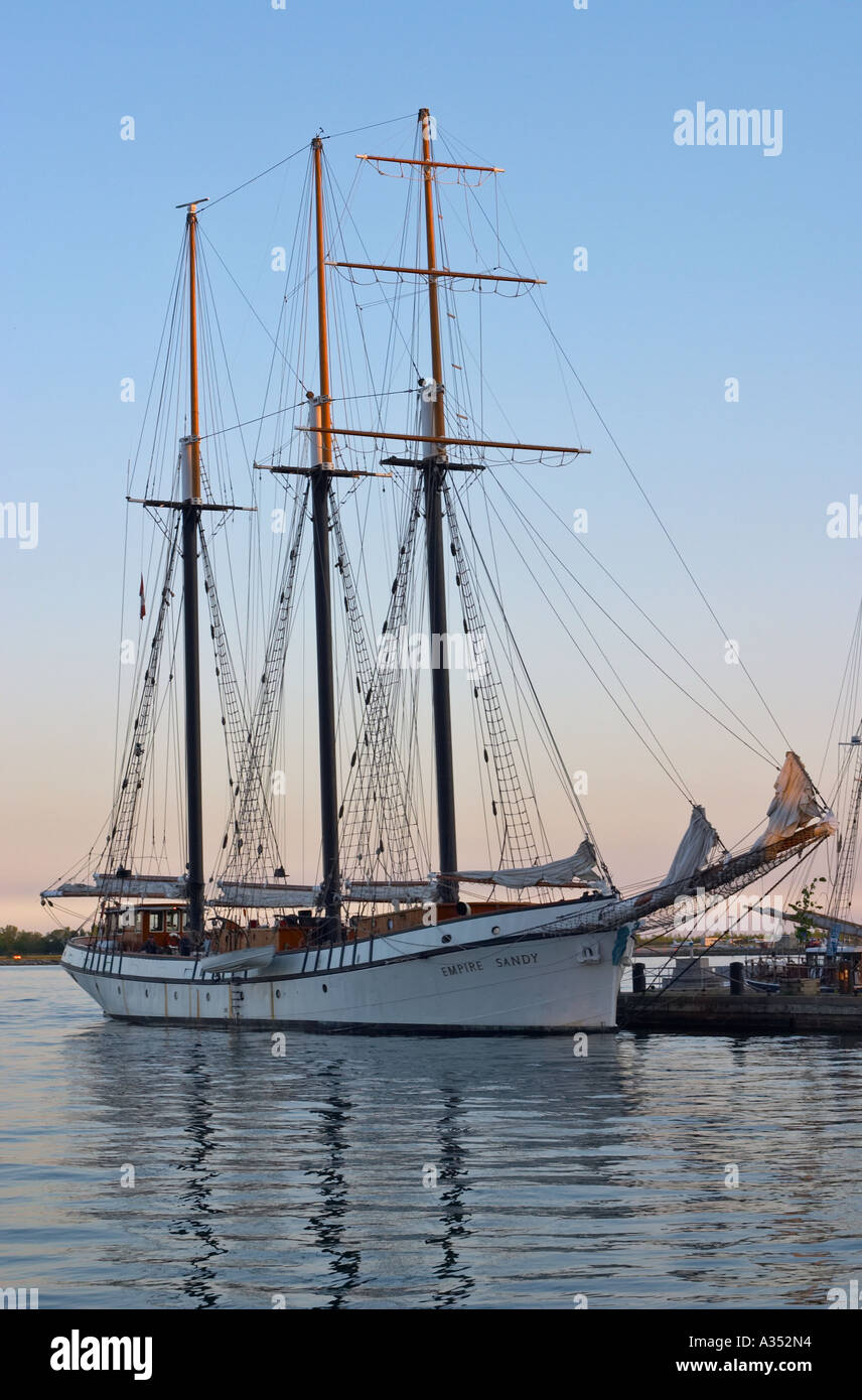 Canada's largest sailing ship: tall ship Empire Sandy at sunset ...