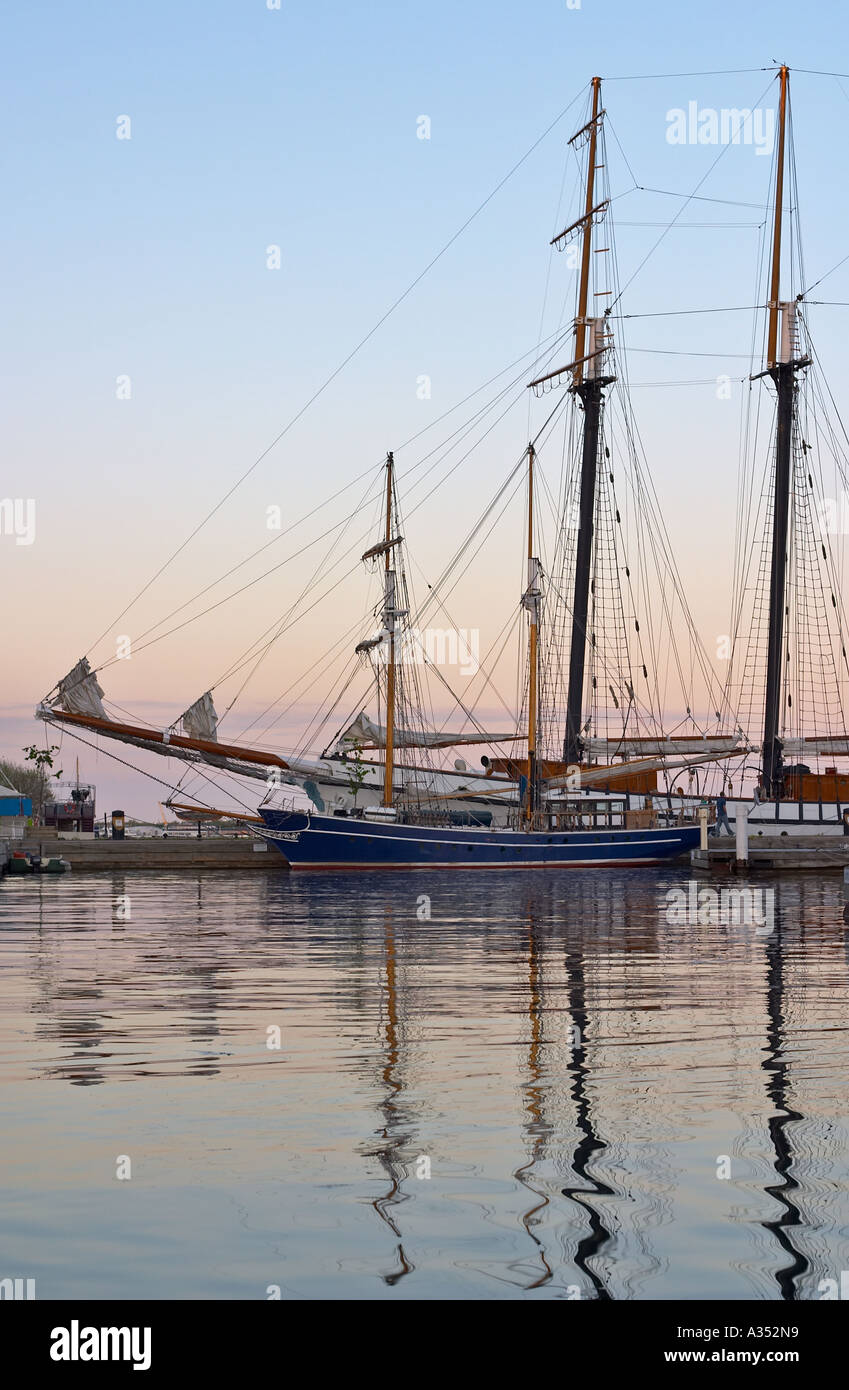 Tallships docked at the Toronto port. Sails down Stock Photo - Alamy